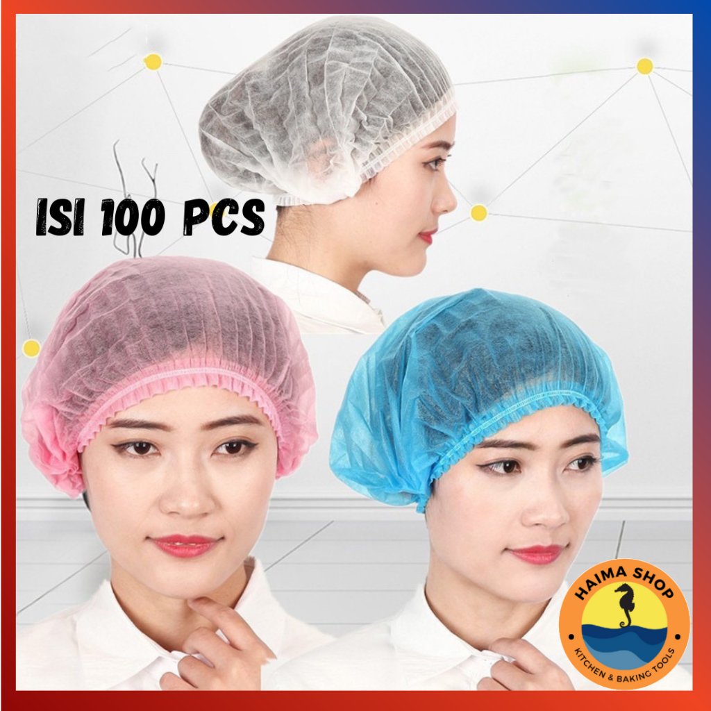 Jual Pelindung Rambut Nurse Cap / Hair Net Diposable Cap / Nurse Cap ...