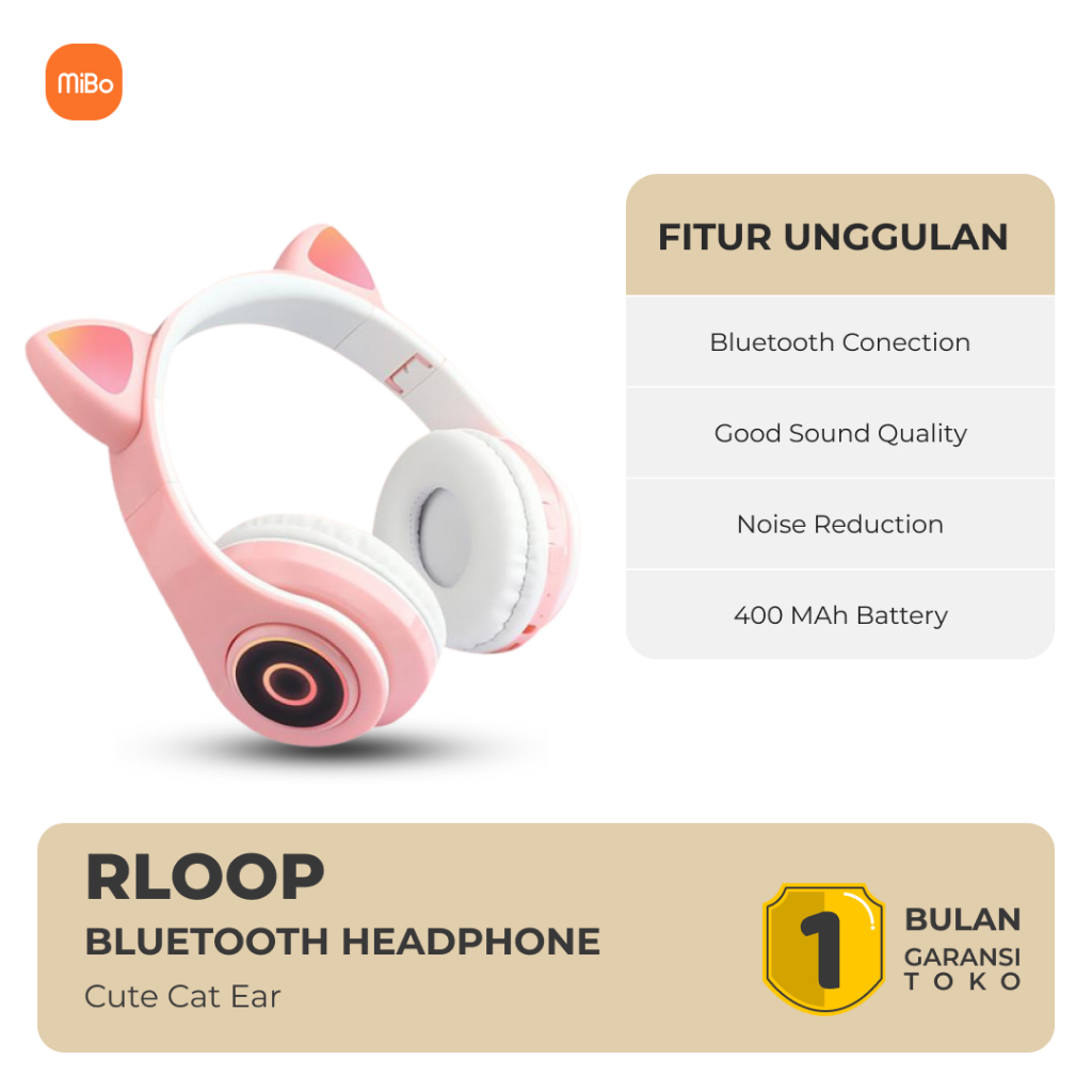 Jual Headset Bluetooth RLoop Headphone Telinga Kucing Cute Cat Ear - LX ...