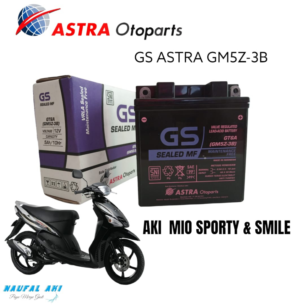 Jual Aki motor Mio sporty/Smile/Supra old/Jupiter Old GS Astra otopart | Shopee Indonesia