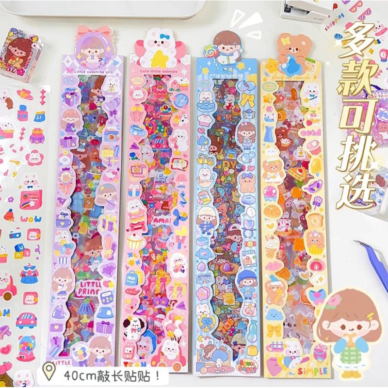 Jual [20Pcs] Stiker Momo Gliter Panjang Karakter Sanrio Motif Karakter ...