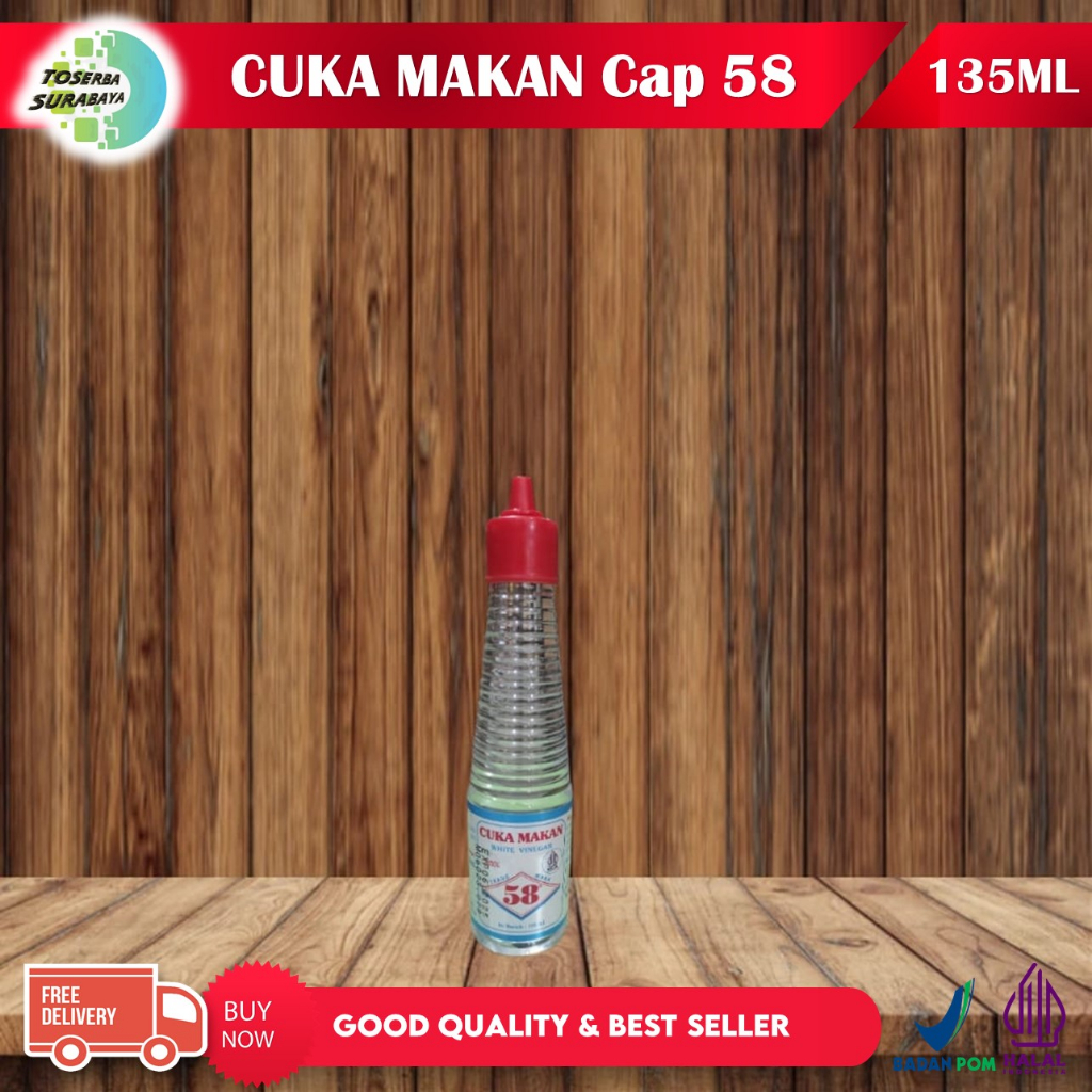 Jual CUKA Masak Cap 58 Kemasan Botol 135ml HALAL & BPOM | Shopee Indonesia