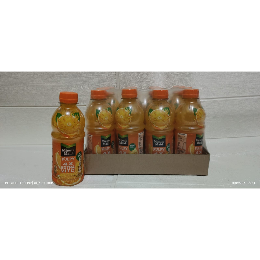 Jual MINUTE MAID PULPY ORANGE BOTOL 300ML 1 KARTON ISI 12 BOTOL RASA ...