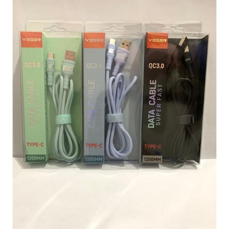 Jual Veger Kabel Data VP-22 Micro/VP-23 Type-c/VP-24 Lightning Fast Charging 120cm Data Cable ...