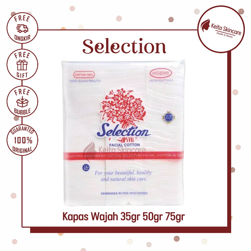 Jual Kapas Selection 35gr 50gr 75gr Kapas Wajah Pembersih Kecantikan ...