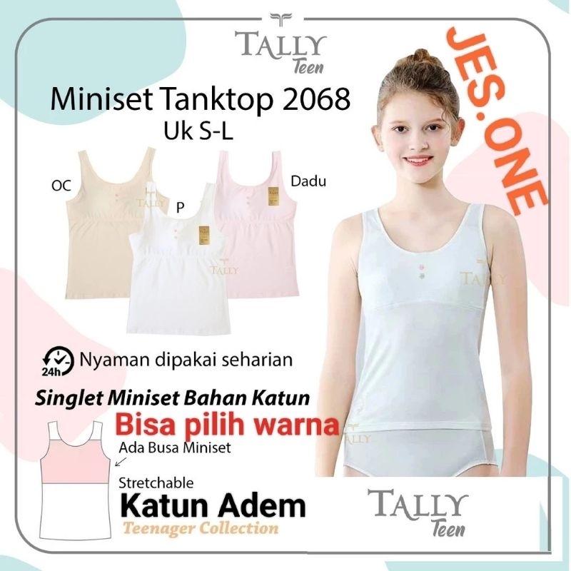 Jual Tally 2068 Miniset Tank top Singlet Remaja Anak Perempuan Cup Busa ...