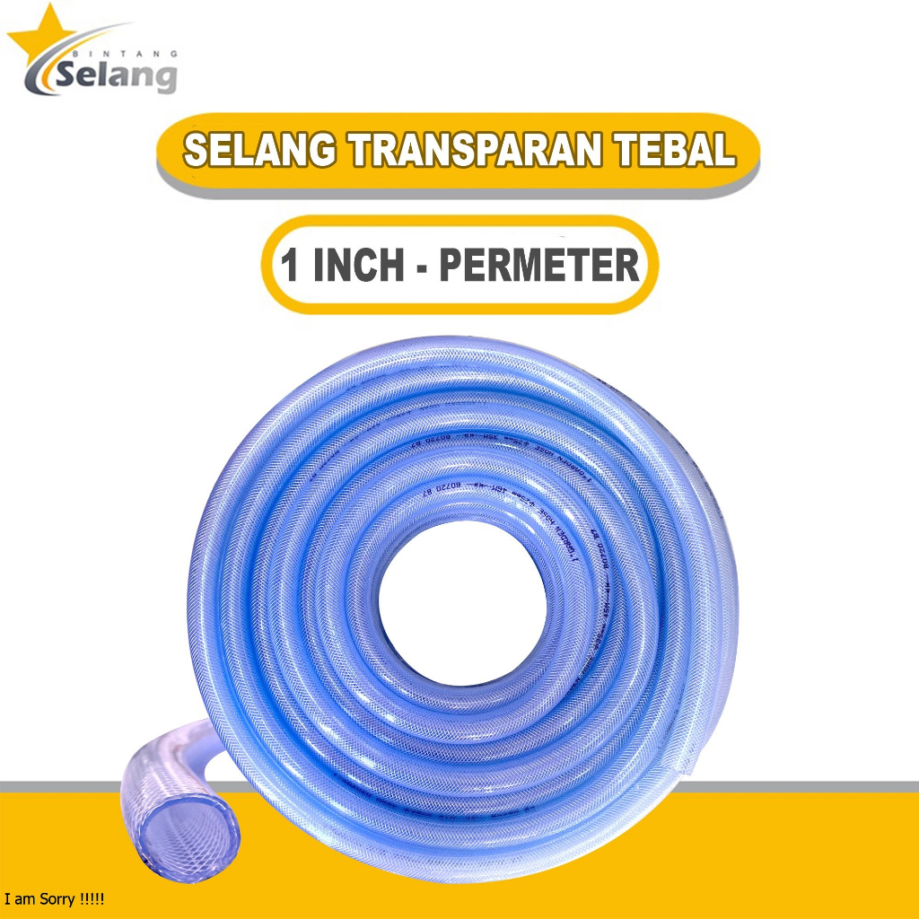 Jual BINTANG Selang Air 1 Inch Permeter Selang Air Serat Benang Transparan Super Selang Air Cuci ...