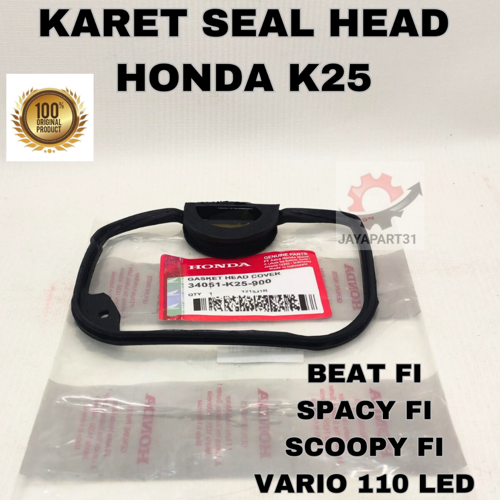 Jual KARET SEAL HEAD HONDA K25 ORIGINAL AHM BEAT FI, VARIO 110 LED ...