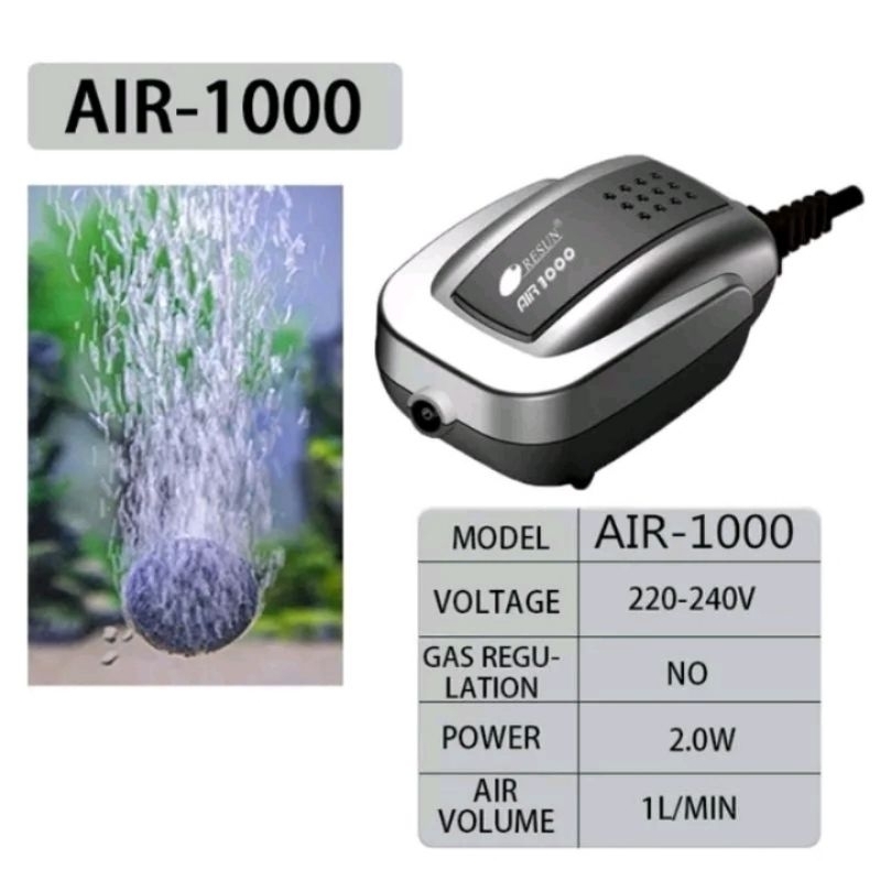Jual Aerator air pump pompa udara aquarium Resun Air 1000 | Shopee ...
