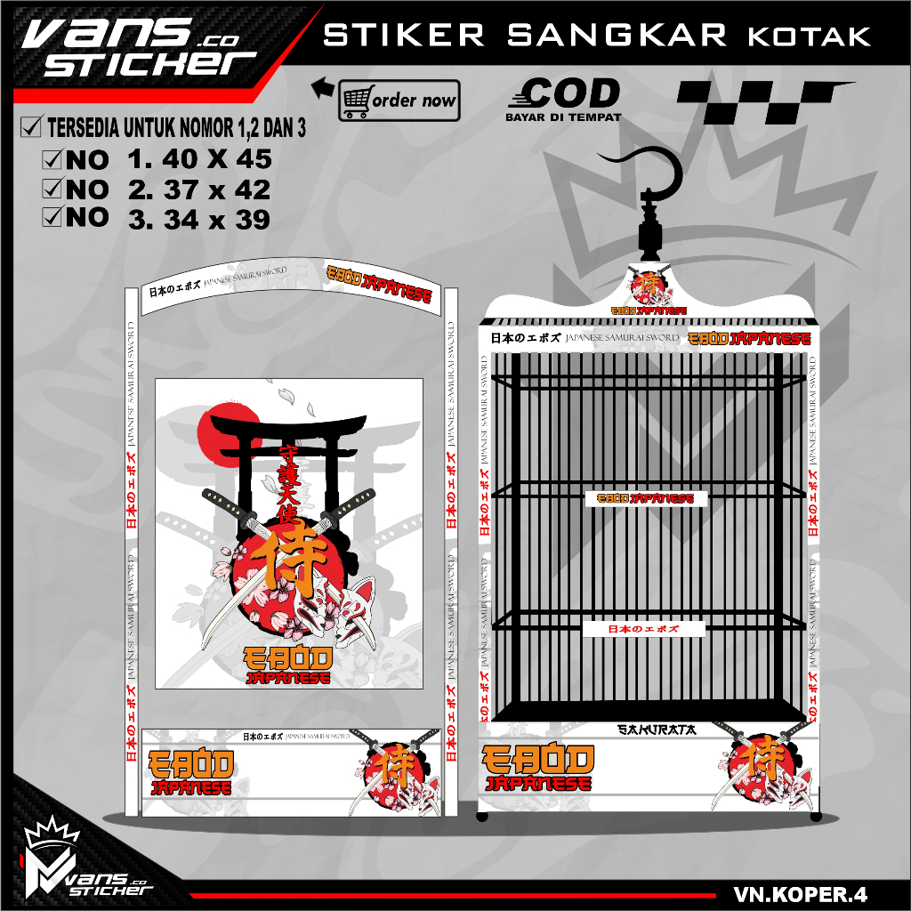 Jual Stiker Decal Sangkar Burung Kotak, koper, Persegi, Ebod No. 1, 2 ...