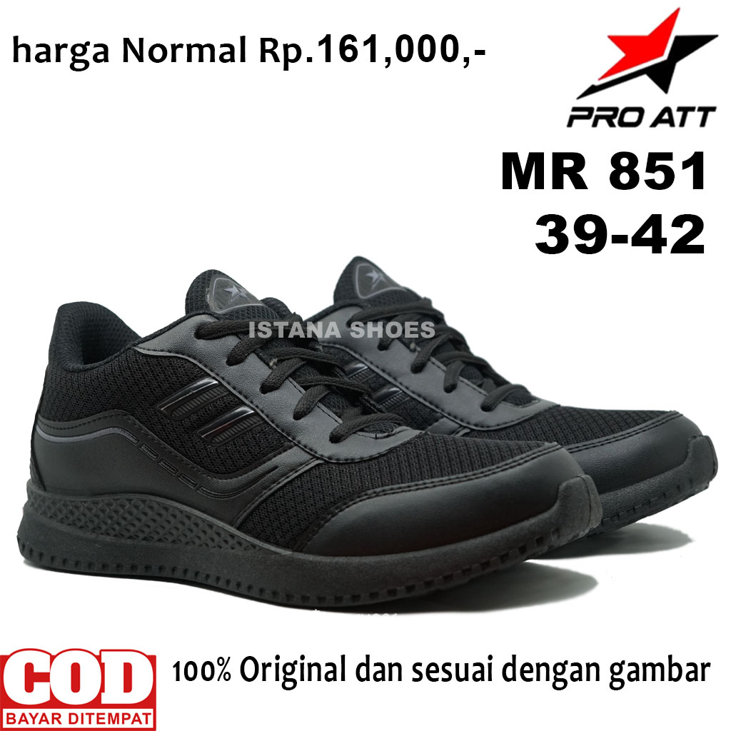 Jual Sepatu Sekolah Anak Laki Laki SD SMP SMA Remaja Pro ATT MR Hitam ...