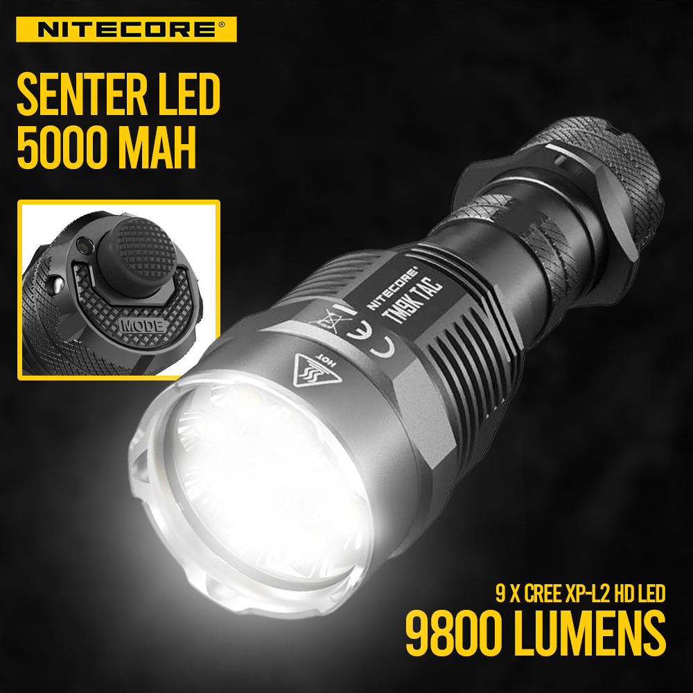 Jual NITECORE Turbo Ready Senter LED CREE XP L2 HD 9800 Lumens - TM9K ...