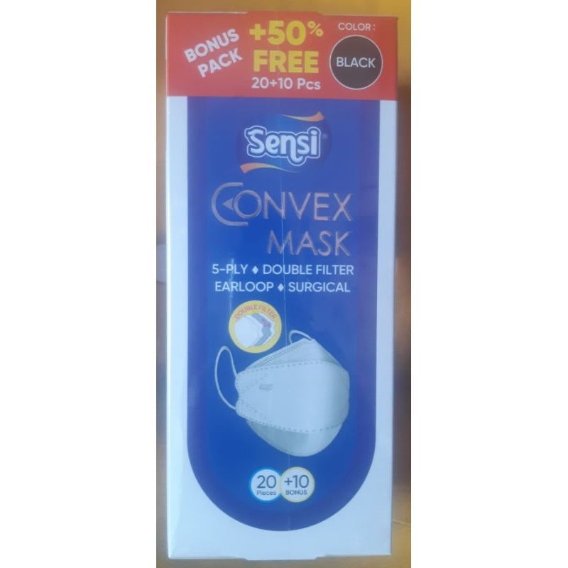 Jual Masker Sensi Convex Mask 5 ply earloop 20+10 | Shopee Indonesia