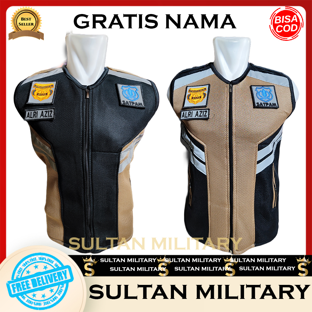 Jual Rompi Satpam Bahan Double Mesh Variasi Iga Coklat/Hitam Terbaru ...