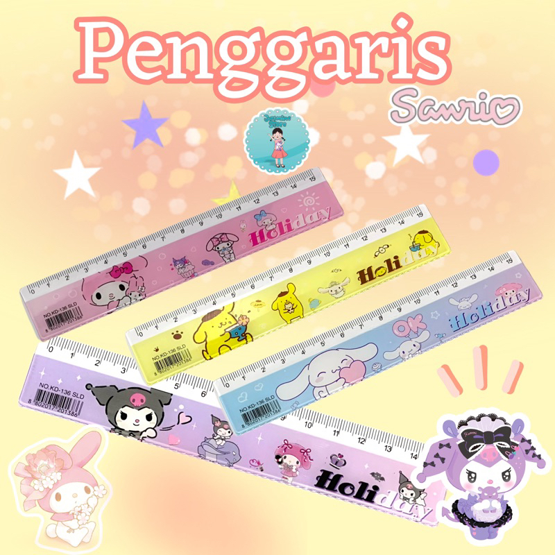Jual Penggaris Sanrio 15 CM Cute Ruler Lucu ready 4 karakter Harga ...