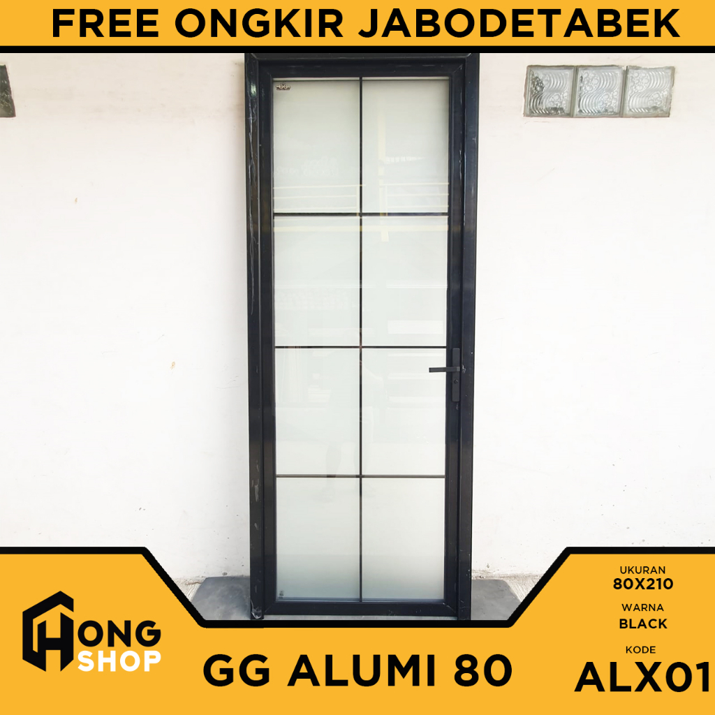Jual Pintu Kamar Mandi Aluminium PREMIUM Tempered Glass - GG ALUMI 80 ALX | Shopee Indonesia