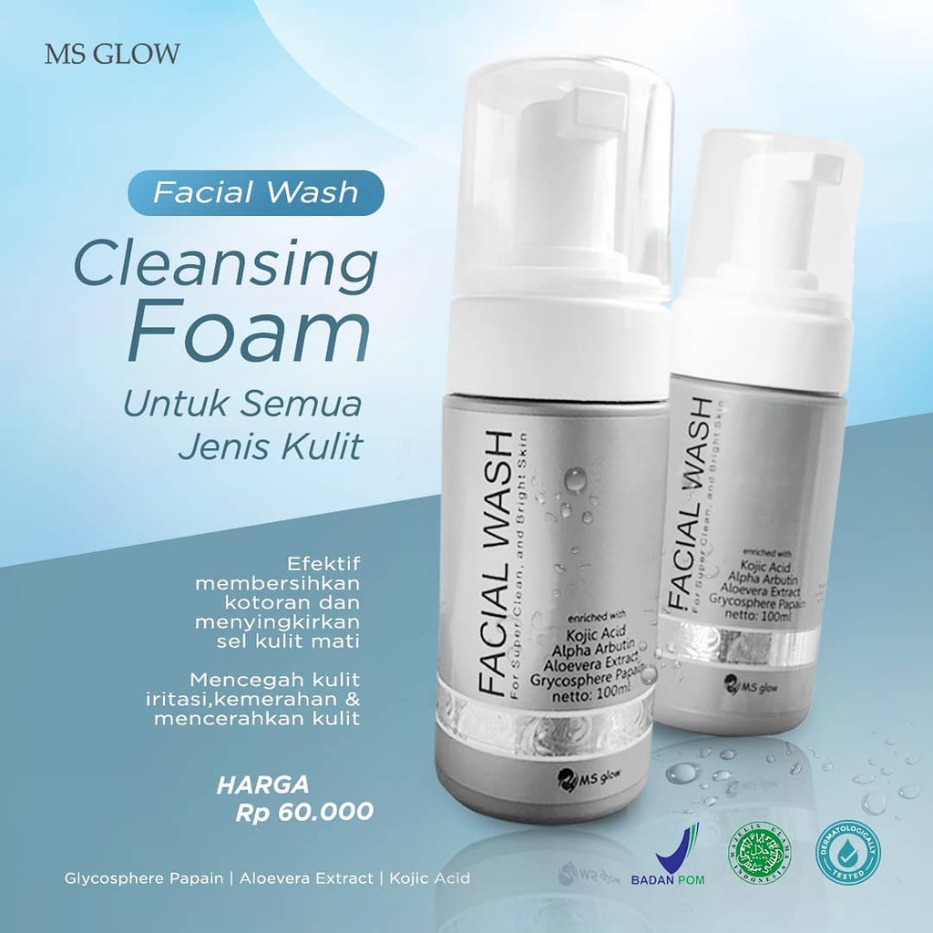 Jual MS GLOW FACIAL WASH SABUN PEMBERSIH WAJAH MS GLOW BPOM Shopee Indonesia
