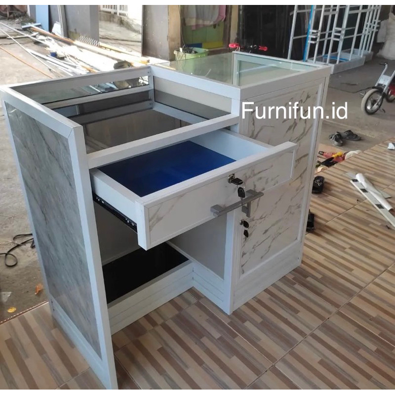 Jual Meja Kasir Kaca / Meja Kasir Aluminium Kombinasi Acp | Shopee ...