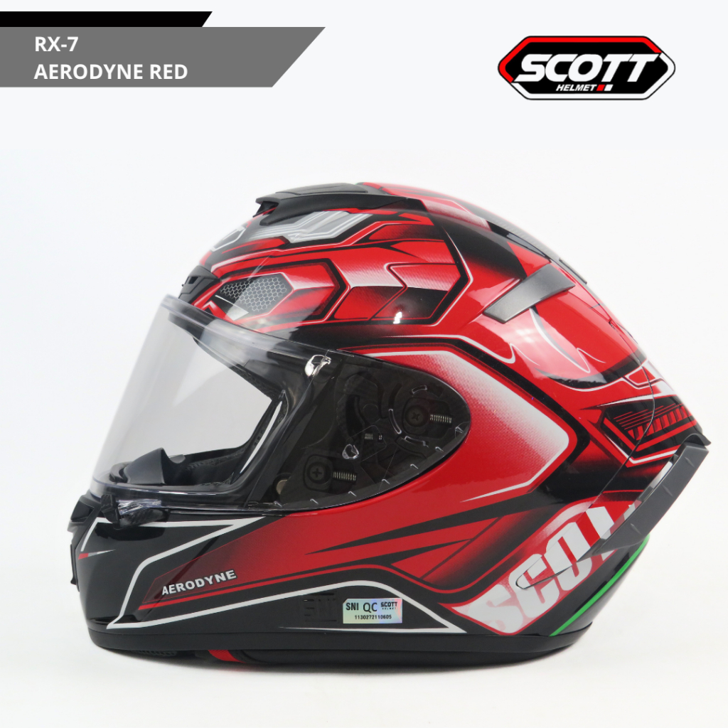 Jual Scott - Helm Full Face Dewasa RX-7 SNI / Aerodyne Red | Shopee ...