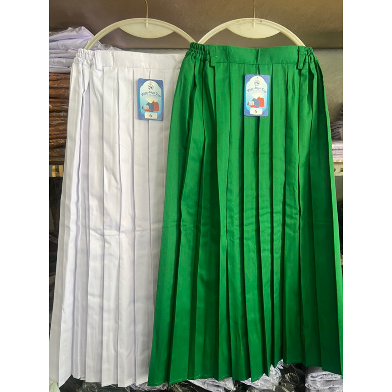 Jual Rok Seragam Sekolah Rok Plisir Panjang SD SMP Hijau MI Putih Rok Rempel Sekolah | Shopee ...