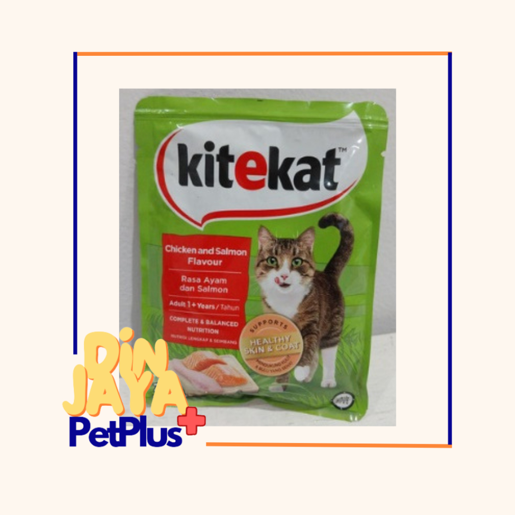 Jual KITEKAT POUCH ADULT CHICKEN SALMON 70 G ( 28BKS) | Shopee Indonesia