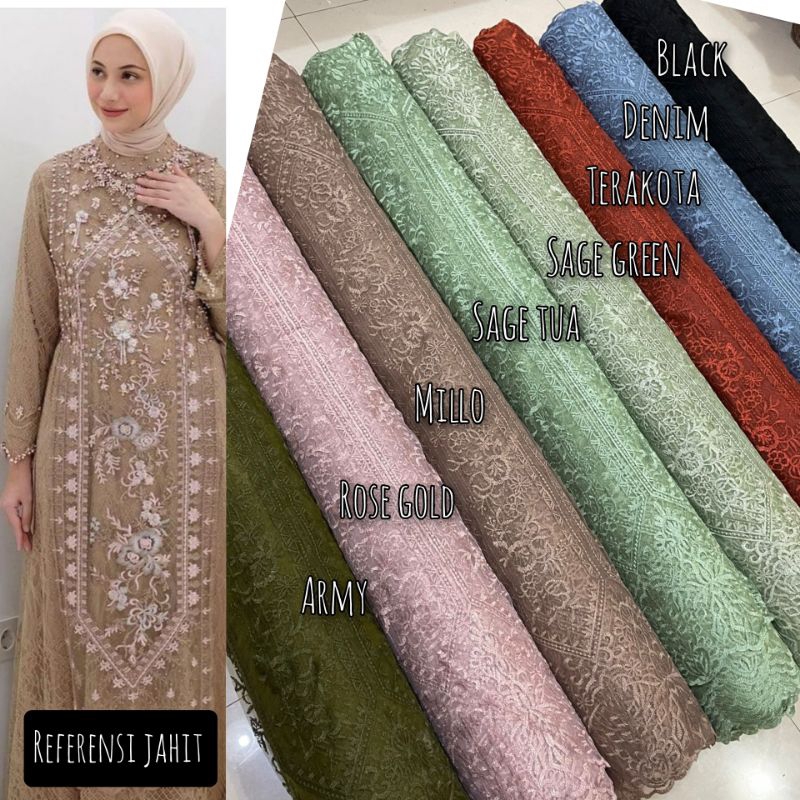Jual Bahan tile elie saab, bahan kebaya , blouse, tile murah, kain tile ...