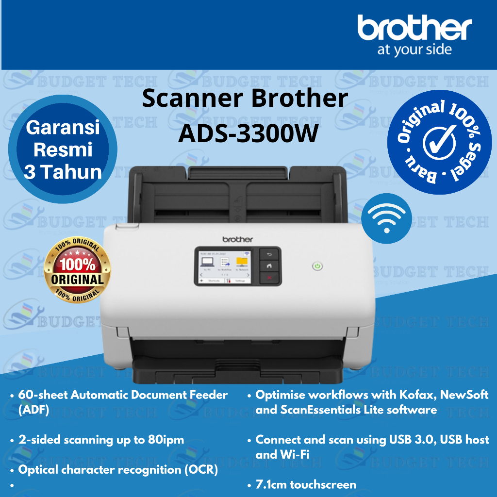 Jual Brother ADS-3300W Desktop Document Scanner ADS3300W Garansi Resmi | Shopee Indonesia