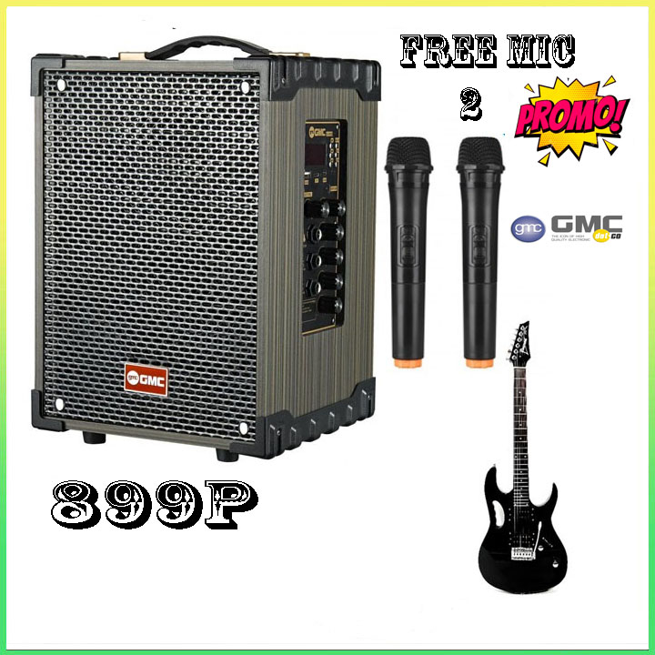Jual Speaker Portable GMC 899P Bluetooth Karaoke FREE [ MIC 2 Wireless ...