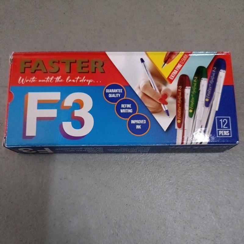 Jual pulpen faster F3 / bolpoint/ pena hitam faster ( 12 pcs) | Shopee ...