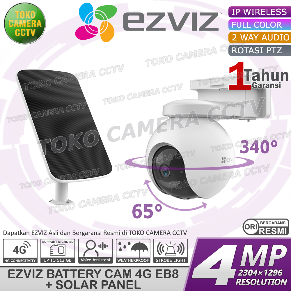 Jual Ezviz Eb8 2k 4g Sim Gsm Kamera Cctv Smart Ip Camera Ptz Solar