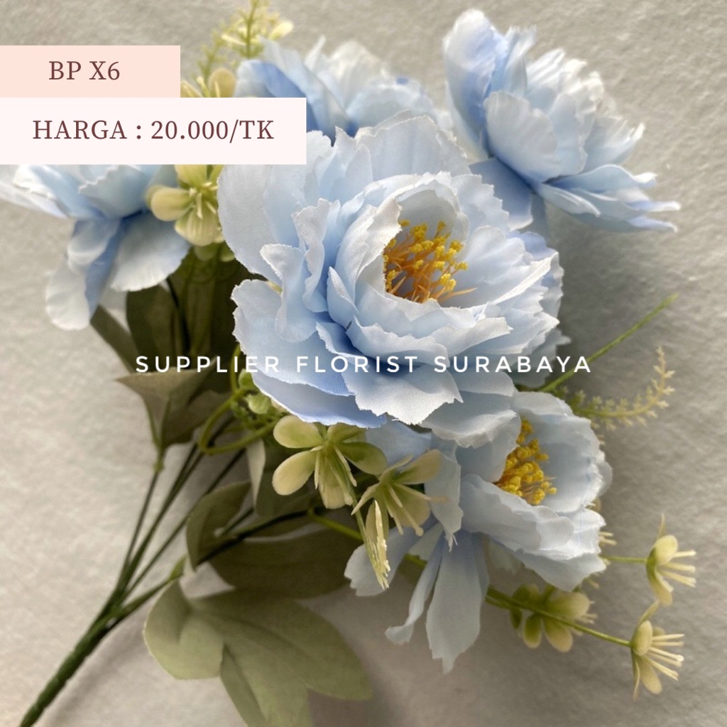Jual [BP X6] BUNGA PALSU BOBO PEONY 1 TANGKAI BERCABANG 6 DALAM ADA ...