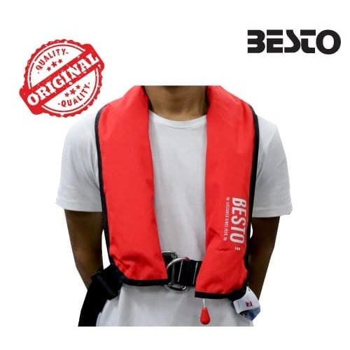 Jual Baju Pelampung BESTO life jacket Inflatable Tp Automatic Red 165N ...