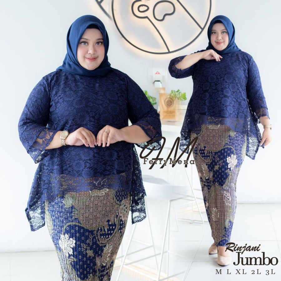Jual SETELAN KEBAYA RINJANI JUMBO BIG SIZE M-5XL / KEBAYA BESAR LD 130/ KEBAYA TUNIK JUMBO ...
