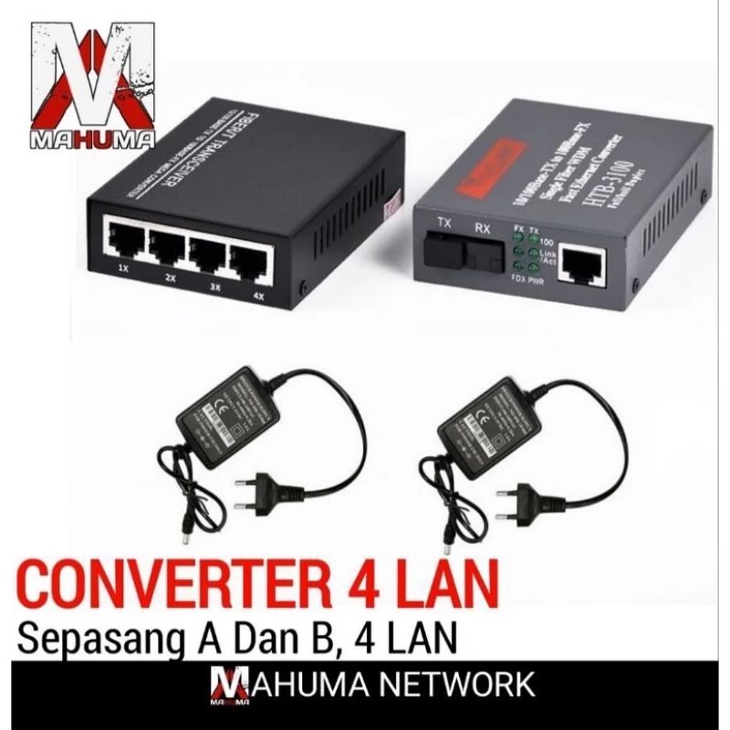Jual Sepasang A dan B Media Converter HTB 3100 Side A 1 Port FO 1 Port ...