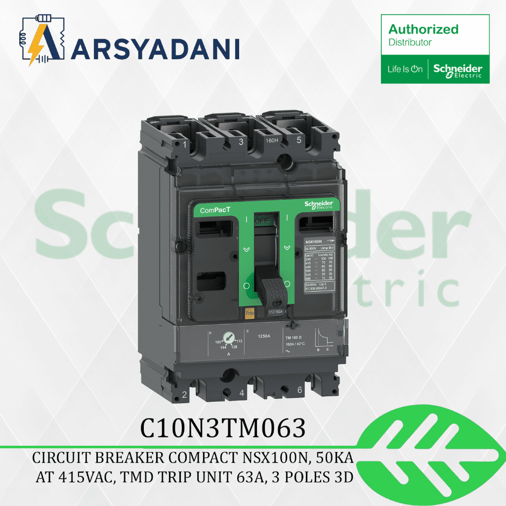Jual C10N3TM063 - MCCB 3P, 44,1-63A, 50KA TM63D NSX100N - Schneider Electrc | Shopee Indonesia