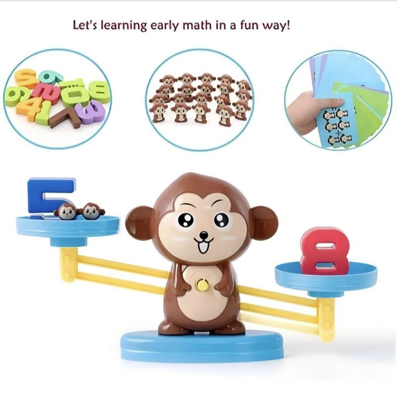 Jual Mainan Edukasi Anak Monyet Keseimbangan Matematika / Timbangan ...