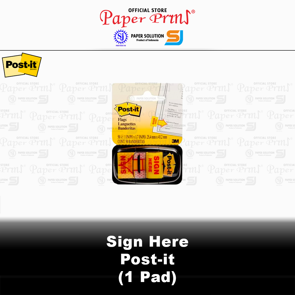 Jual Memo Sticky Note Post it 3M Sign Here - 1 Pad | Shopee Indonesia