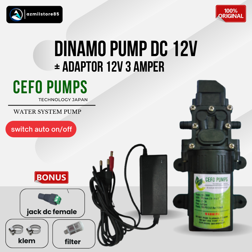 Jual POMPA AIR DC 12V / CUCI MOBIL MOTOR / DINAMO POMPA SPRAYER ...