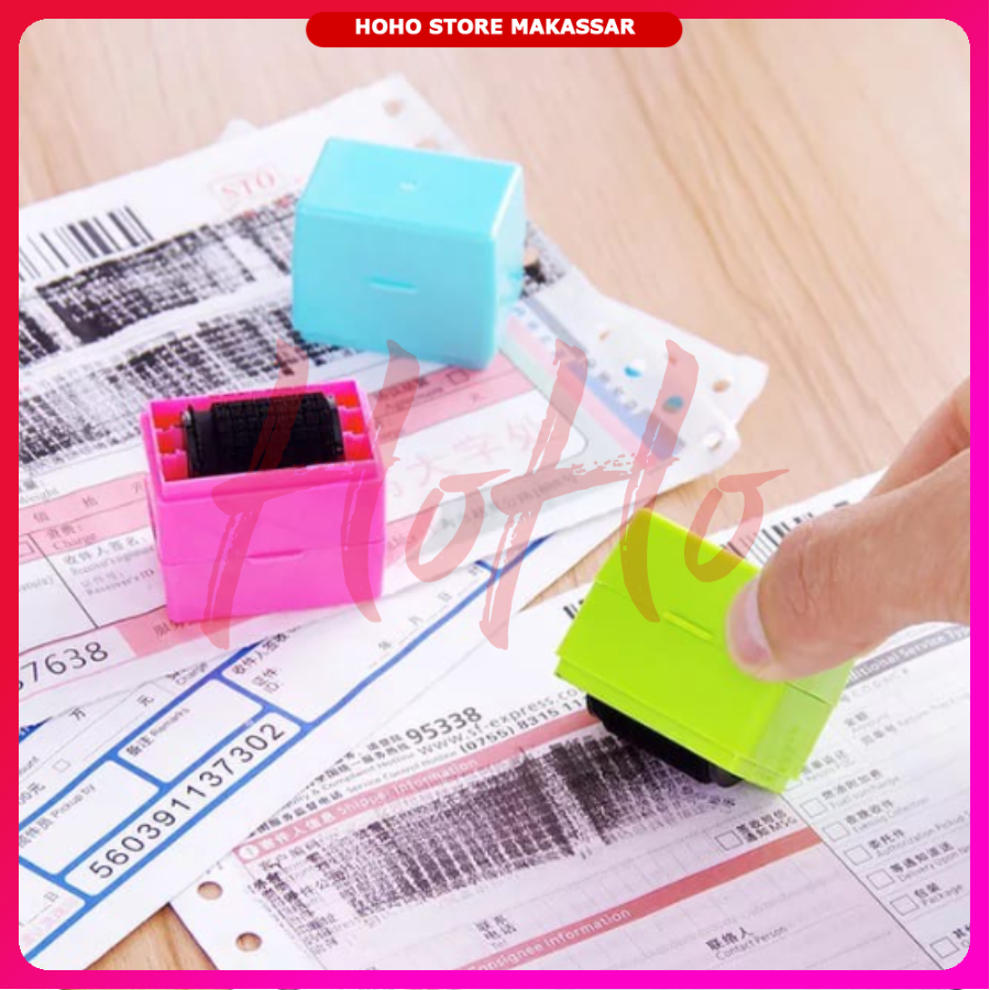 Jual Stempel Penghapus Identitas Nama Alamat Resi Paket Stamp Roller ...