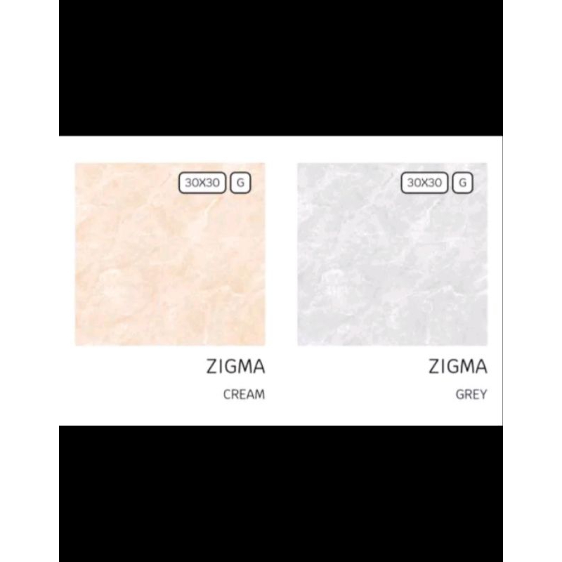 Jual Keramik asia tile zigma glossy ukuran 30x30 cream grey original ...
