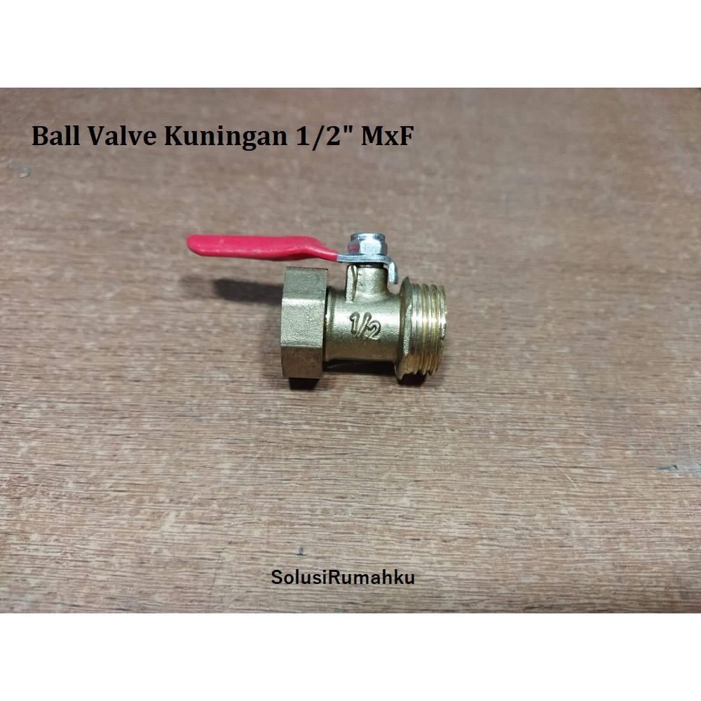 Jual [ JKU ] Ball Valve Kuningan 1/2" MXF DRAT LUAR X DALAM / Stop Kran | Shopee Indonesia