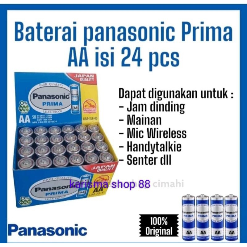 Jual Baterai Panasonic Prima AA isi 24 pcs original / batere / battery ...