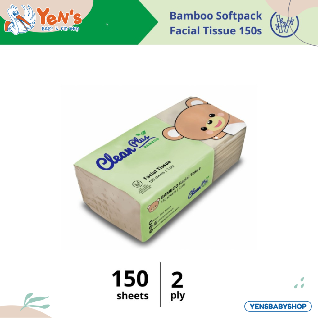 Jual Clean Plus Bamboo Soft Pack Facial Tissue 150 sheets Non Perfumed ...