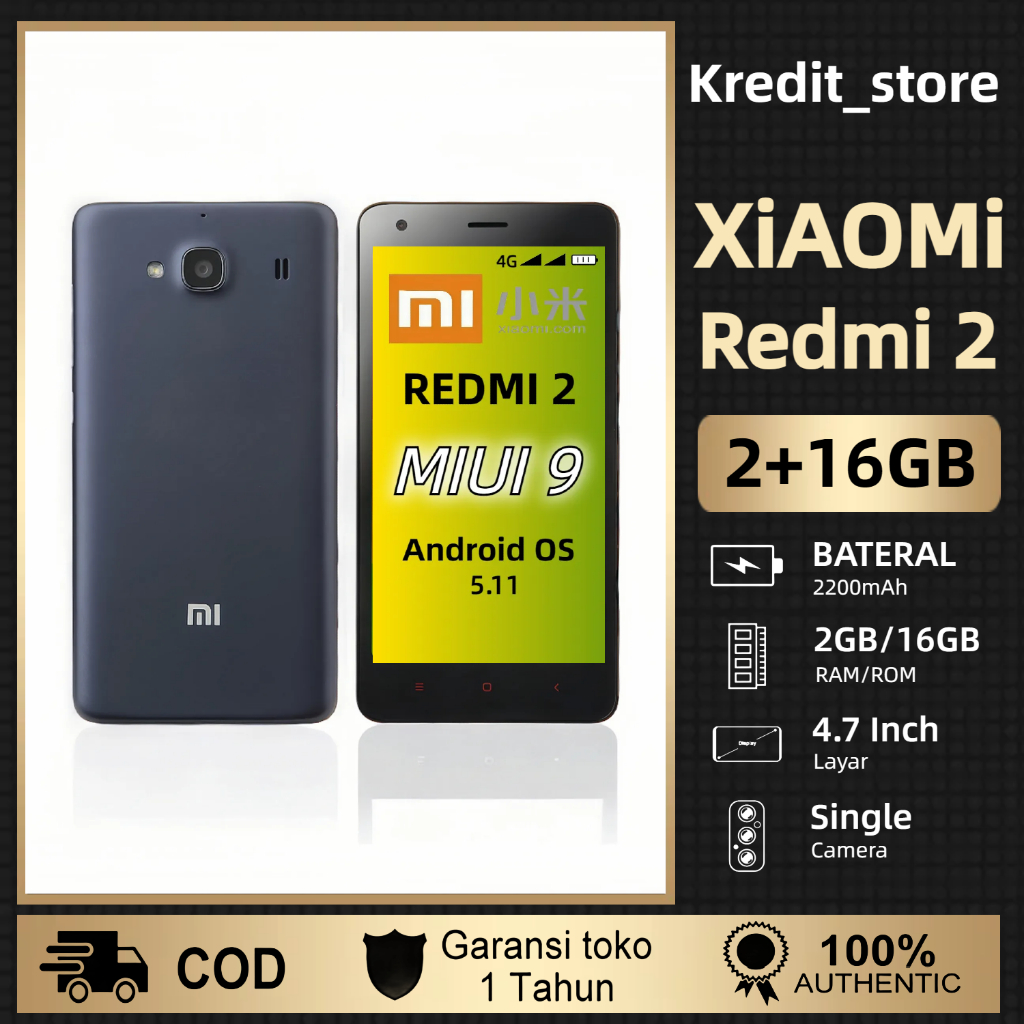 Jual XIAOMI REDMI 2 Ram 1/8GB Android 7.12 Atau Android 5.1 lollipop ...
