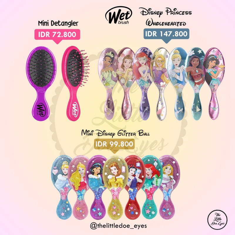 Jual The Wet Brush Disney Princess Wholehearted / Mini Disney Glitter ...