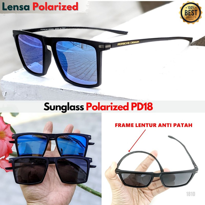 Jual Kacamata Hitam Pria Porsche Design TR18 Lensa Polarized Original ringan lentur | Shopee ...