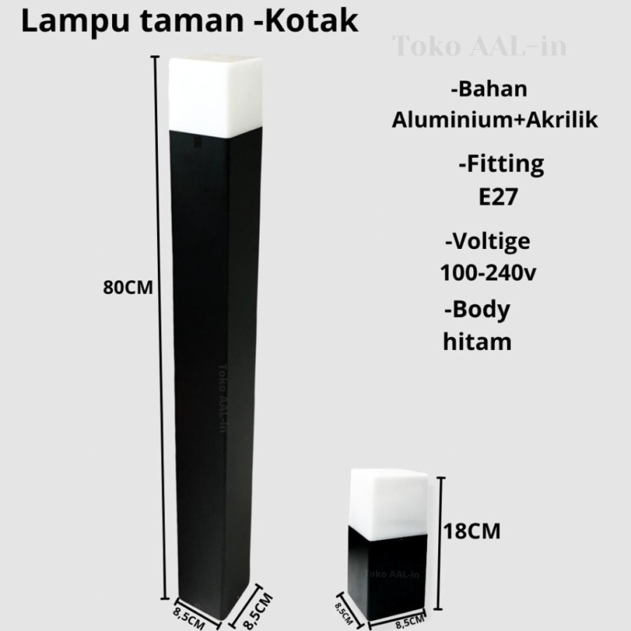 Jual LAMPU PILAR TAMAN PAGAR HIAS Kotak OUTDOOR E27 | Shopee Indonesia