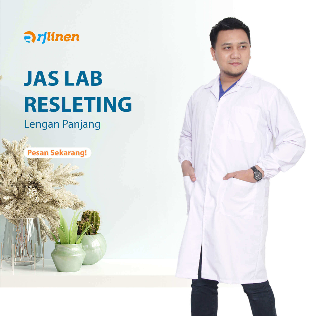 Jual Jas Lab Resleting Unisex/Jas Lab Laboratorium Lengan Panjang/Jas ...