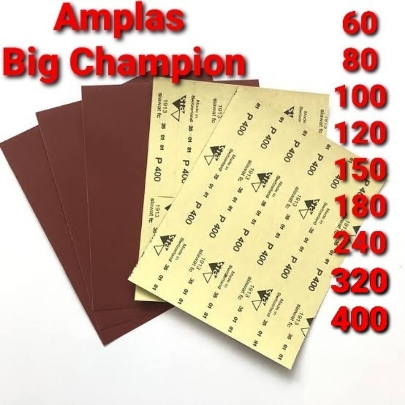 Jual Amplas Kertas Gosok Lembaran Merah BIG CHAMPION & RMC Waterproof ...
