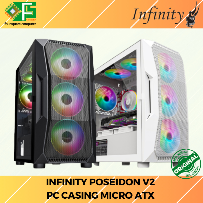 Jual Infinity Poseidon V2 White dan Black Casing PC Micro ATX | Shopee ...