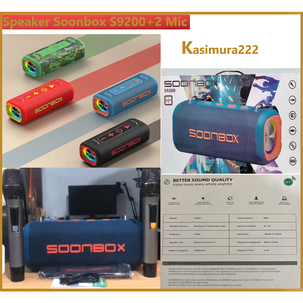 Jual Speaker Bluetooth Soonbox RGB S9200 + 2 Mic Speaker Wireless 5.1 | Shopee Indonesia